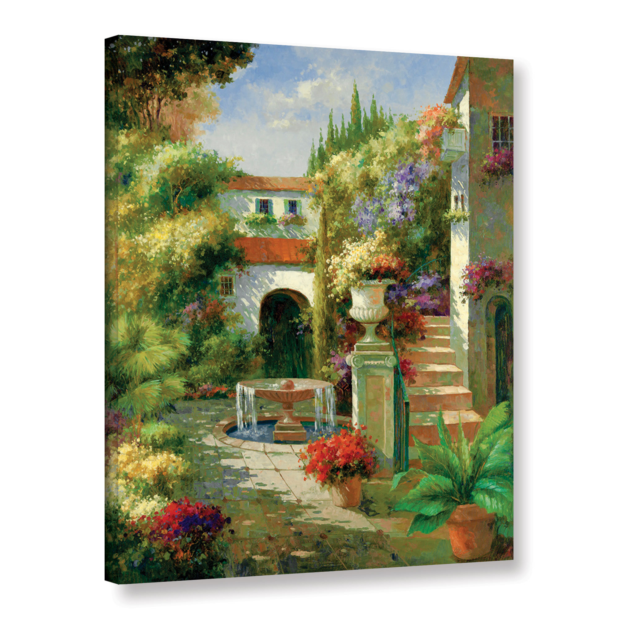 Latitude Run® Fontana Di Cortile Painting Print on Wrapped Canvas | Wayfair Latitude Run® Fontana Di Cortile Painting Print on Wrapped Canvas | Wayfair
