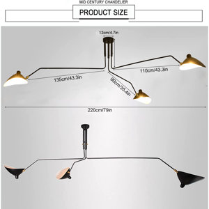 George Oliver Ibraheim 3 - Light Sputnik Classic Chandelier with ...