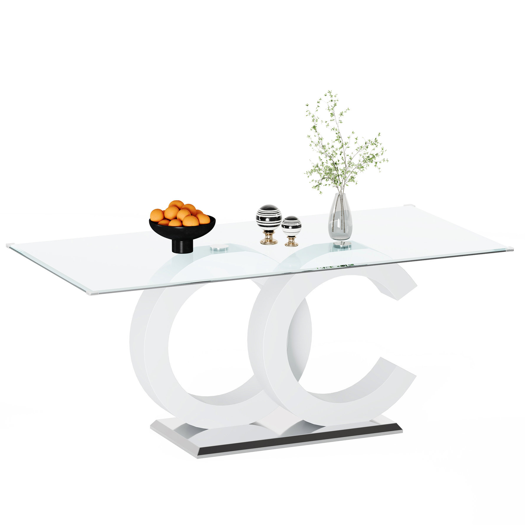 Brayden Studio® Ultramodern Dining Table With Look And Tempered Glass ...