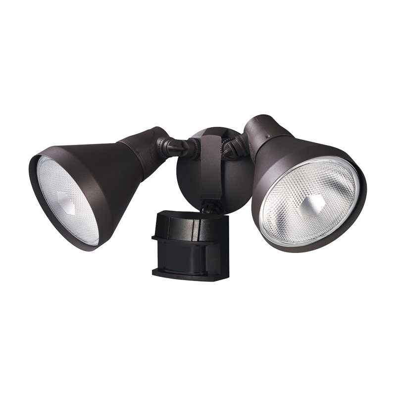 Globe Electric Company 2 - Head Hardwired Outdoor Security Flood Light ...