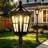 Charlton Home® Solar Post Light Streetlight Black Aluminium 69.6in ...
