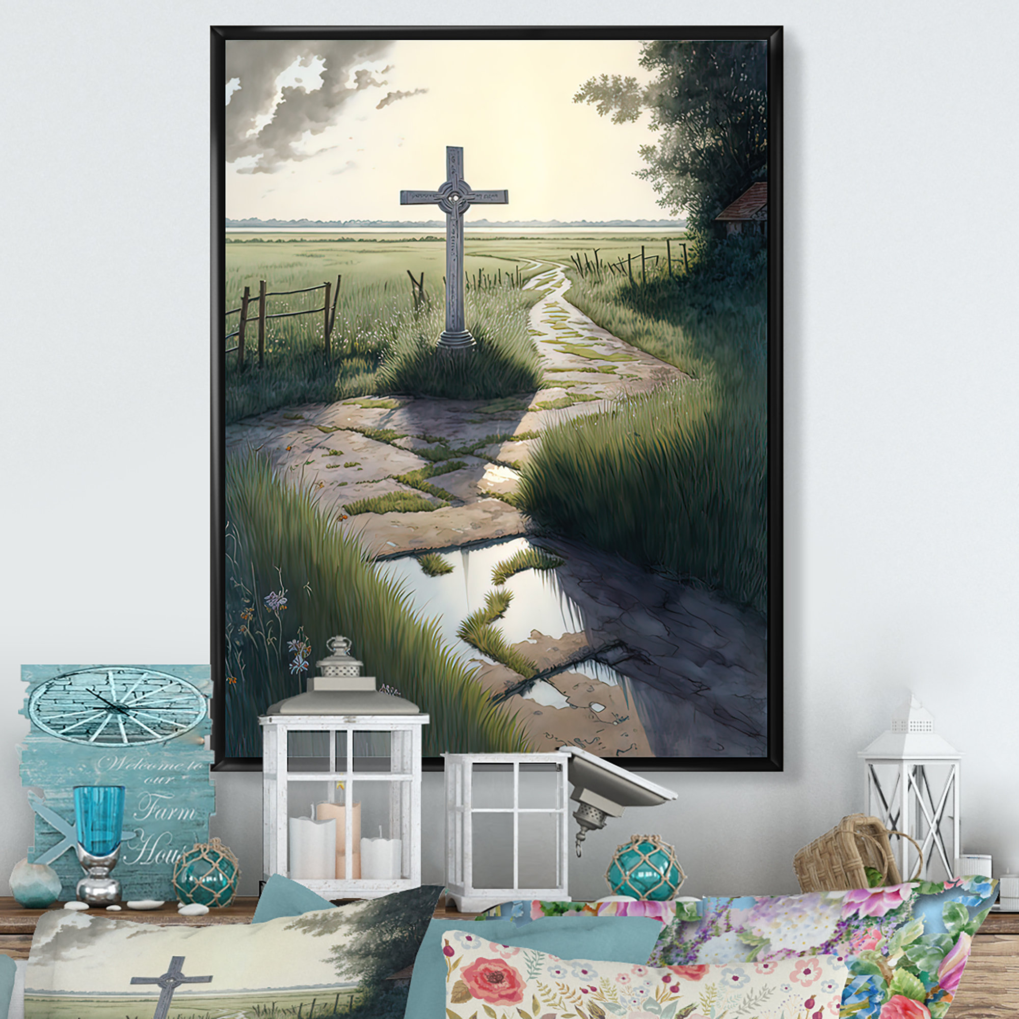 Red Barrel Studio® Cross Status On Winding Path V - Print on Canvas ...