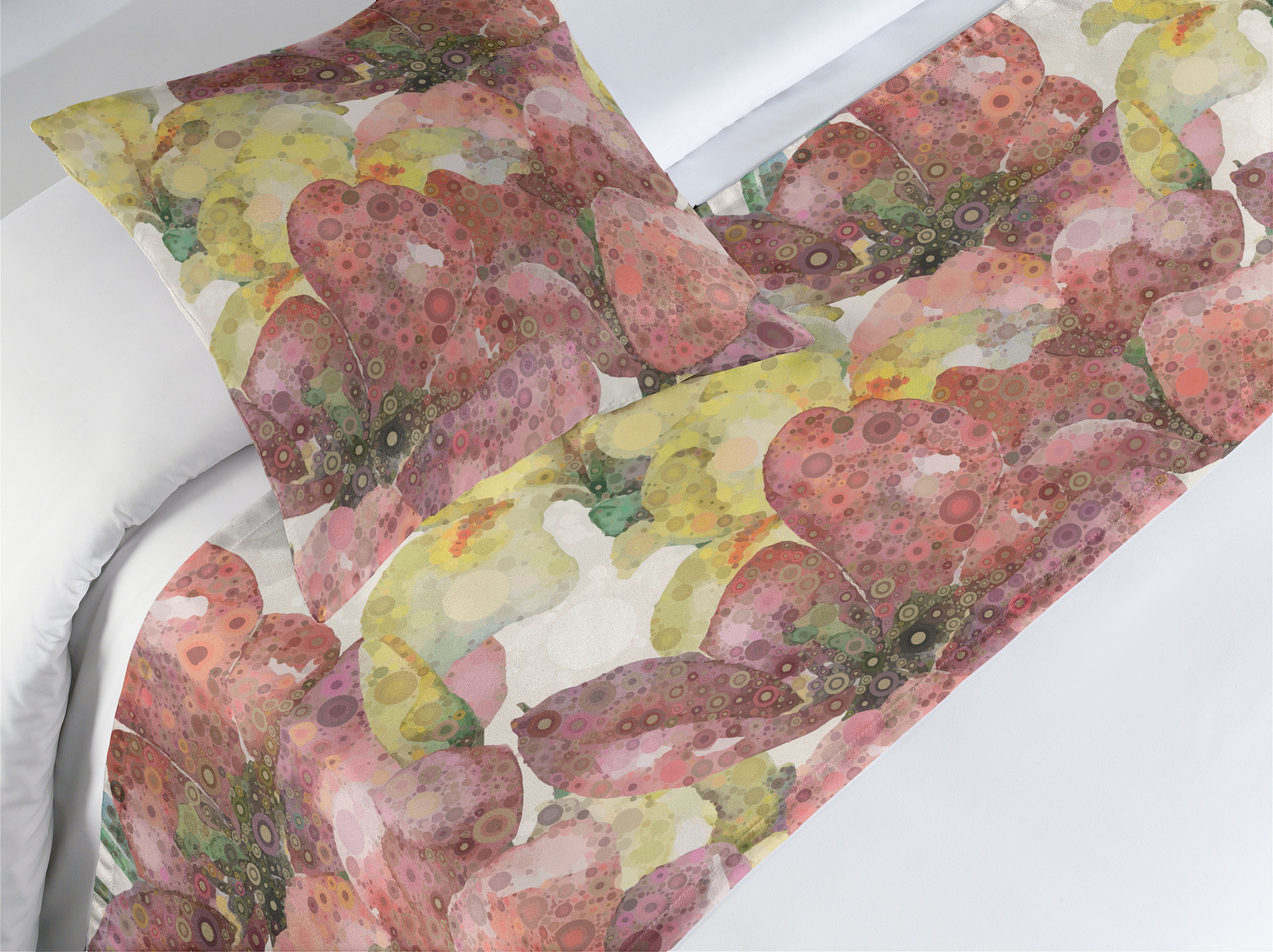 Ambesonne Flower Pattern Bed Runner Set Iris Floral Artwork Pale Ruby Mustard | Wayfair