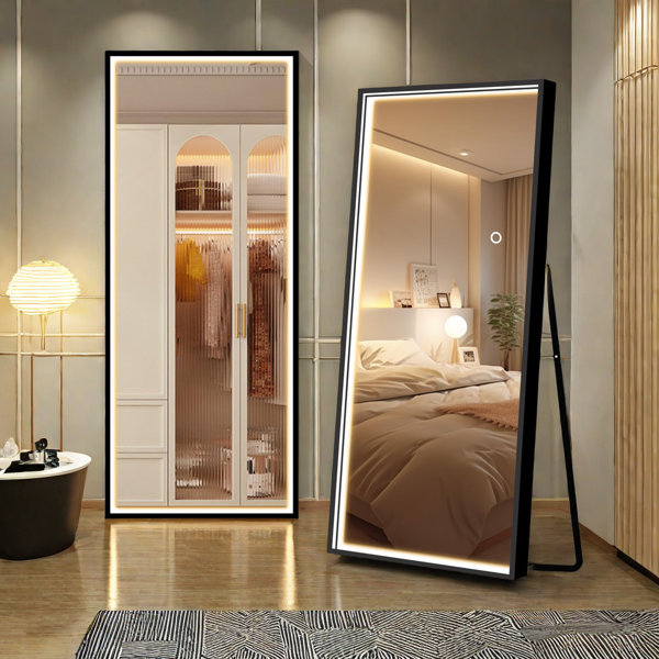 Wrought Studio Led Rectangular Full-Length Vanity Mirror, Freestanding ...