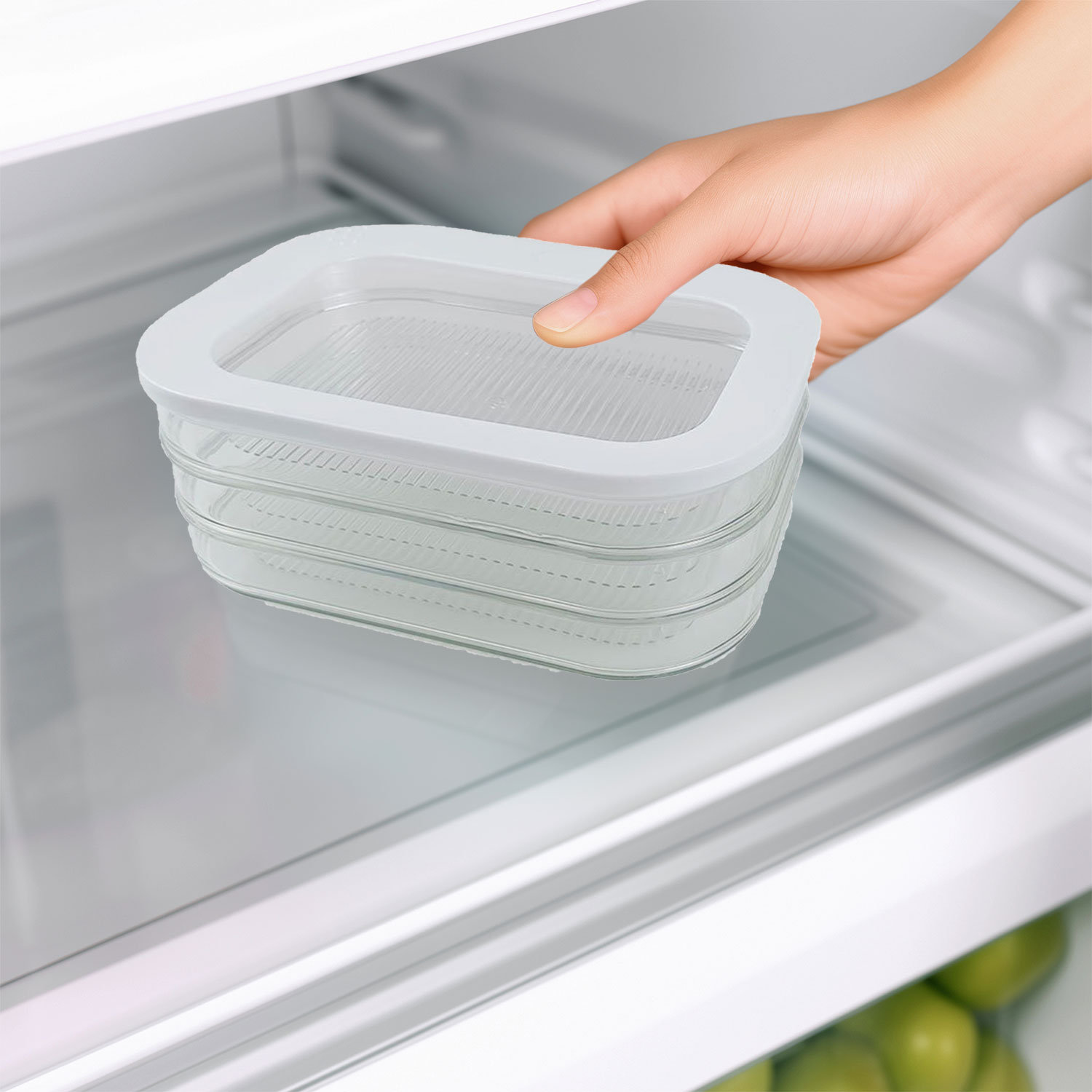 Prep & Savour 3 Layers With Lid Food Storage Box Container For Fridge ...