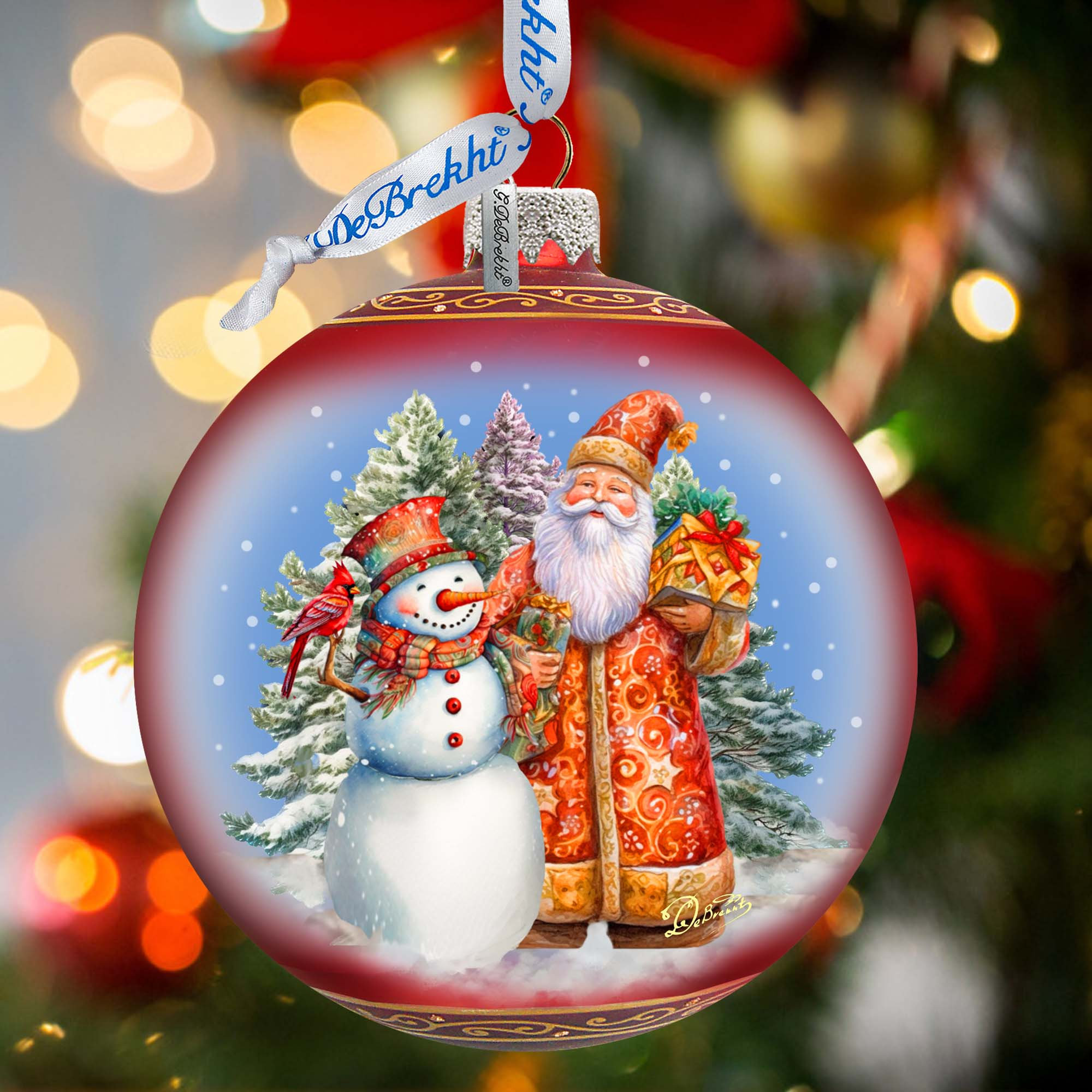 Designocracy Large Glass Ornament Glass Scenic & Cityscapes Ball ...