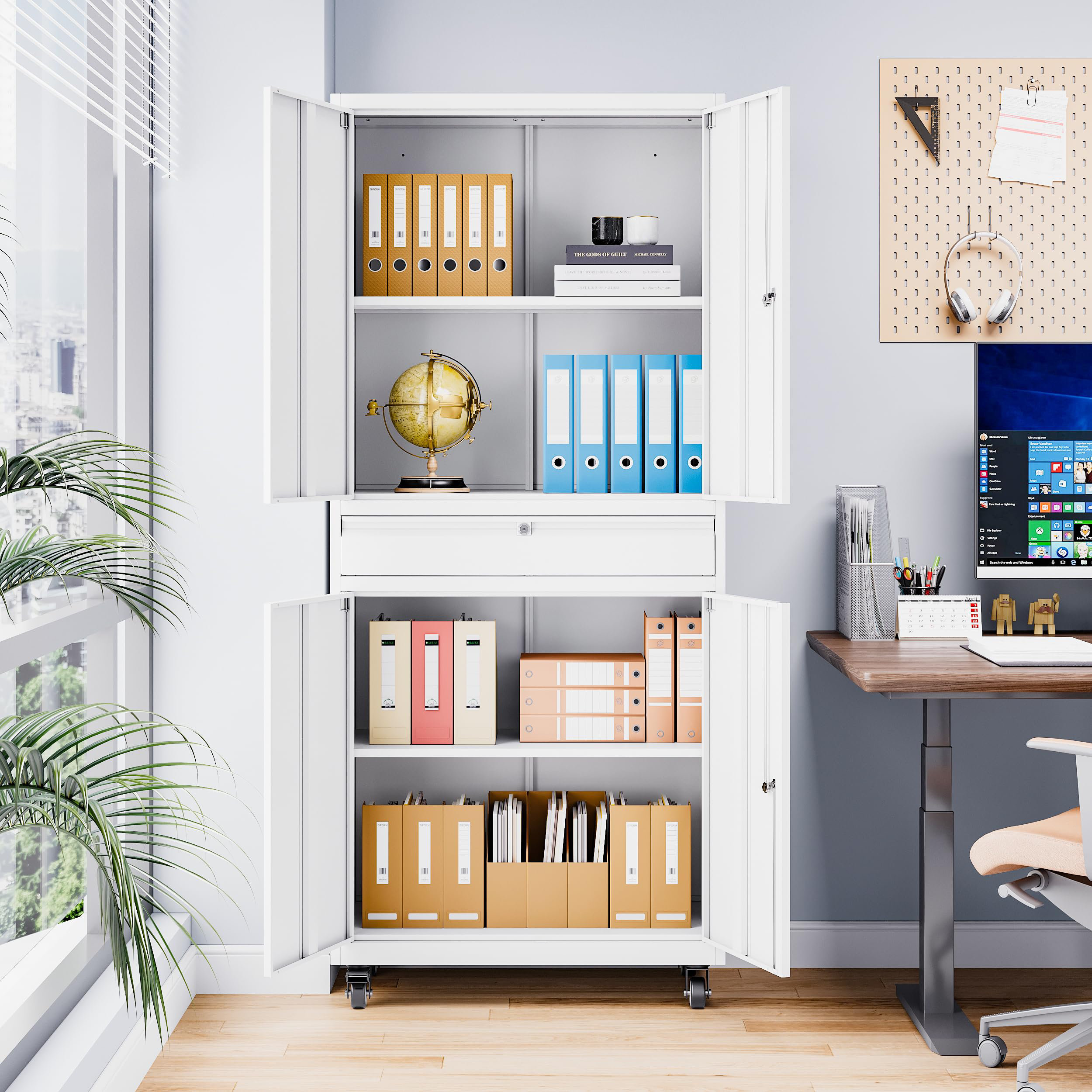 WFX Utility™ Venilale Metal Single Storage Cabinet ( 72.8'' H x 31.5 ...