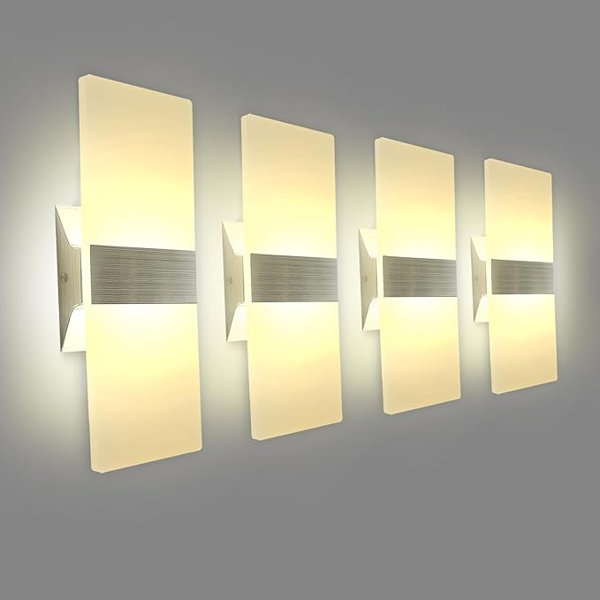 Brayden Studio® Modern Cool White Wall Sconces 4 Pack - Wayfair Canada