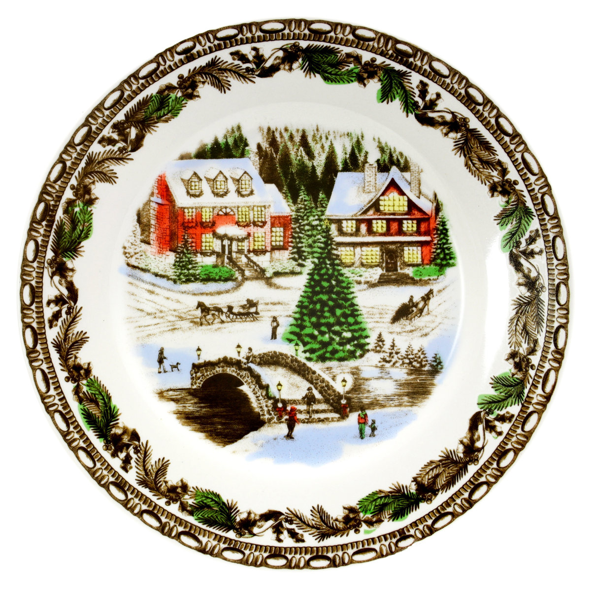 The Holiday Aisle® Ruthton Christmas Toile 16 Piece Dinnerware Set ...