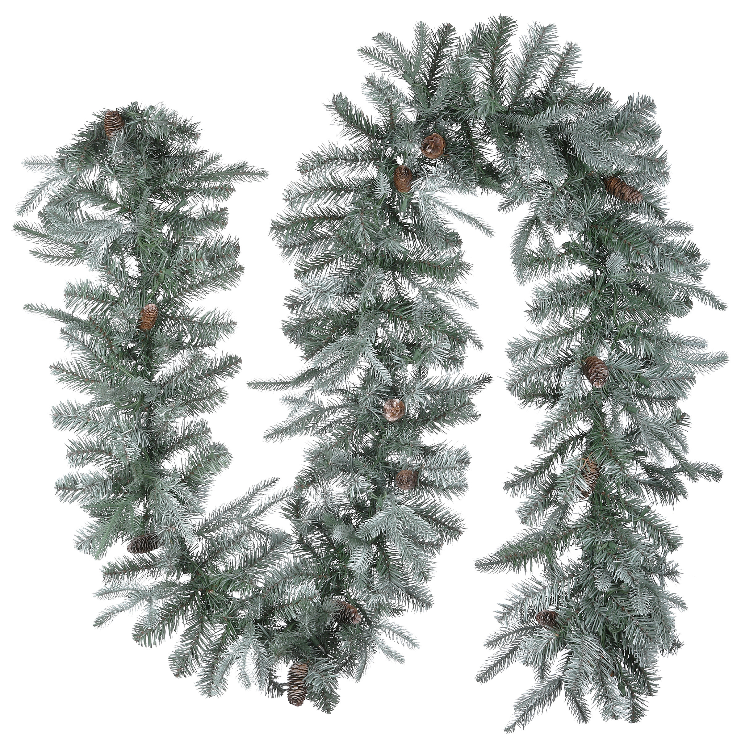 The Holiday Aisle® 9ft. Frosted Arctic Spruce Garland with Clear Lights ...