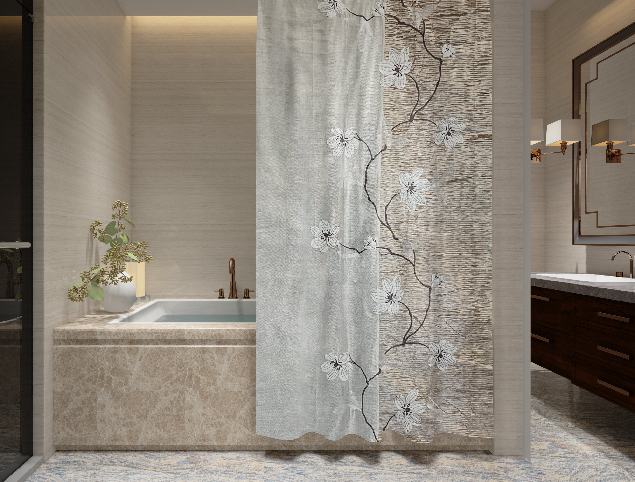 Winston Porter Morden&cassic Combine Magnolia Vine Printed Fabric ...