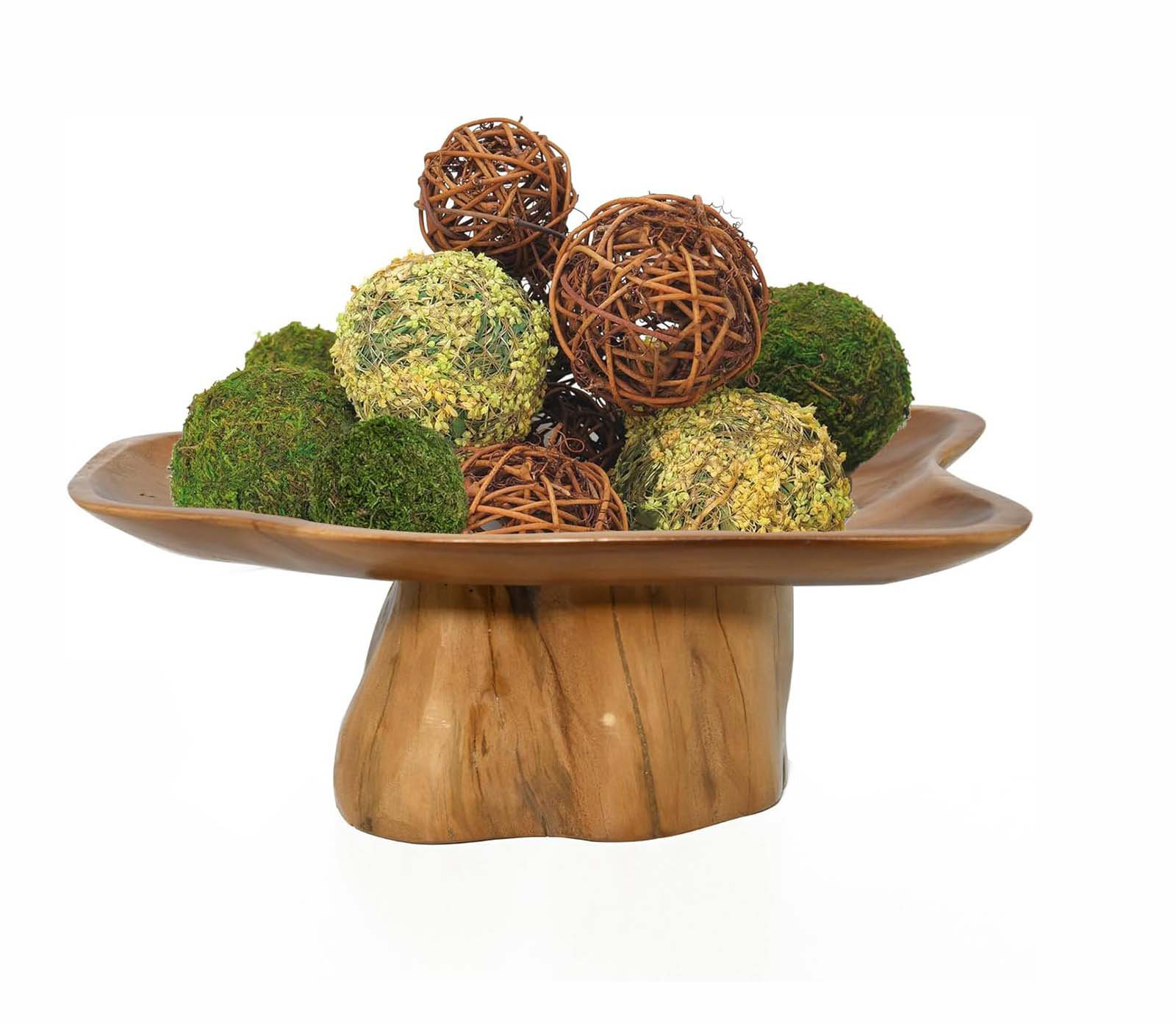 Union Rustic Live Edge Tray With Base, Teak Serving Tray For Coffee ...