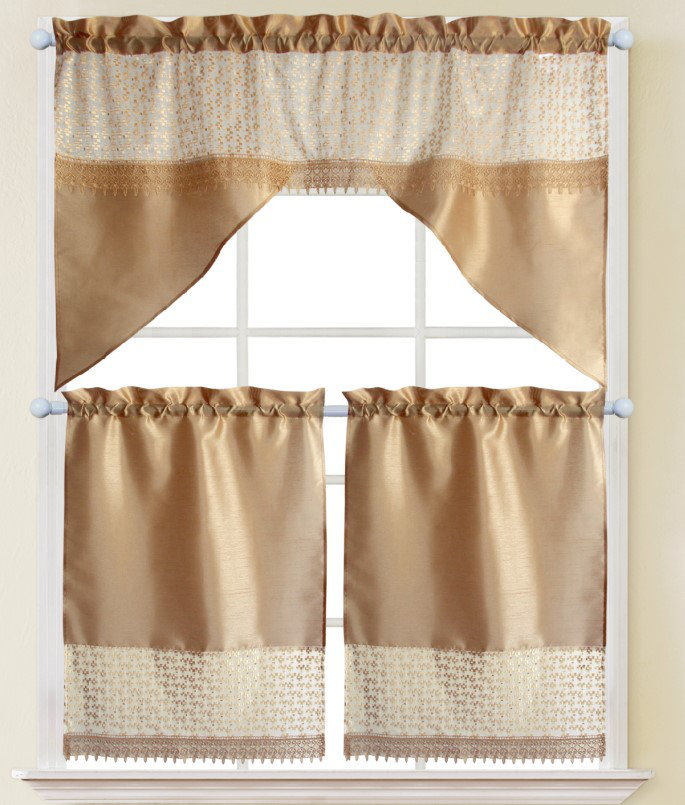 Winston Porter Skylin Macrame Swag 56'' W Kitchen Curtain Set | Wayfair