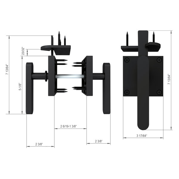 JUBEST Heavy Duty Double Side Swinging Door Latch Gate Hardware Black ...