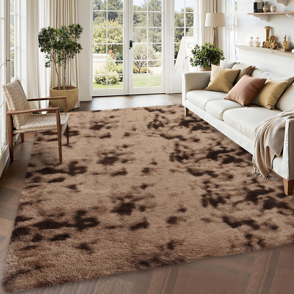 Mercer41 Tie-Dye Washable Shag Area Rugs Non-Slip Fluffy Shag Plush ...