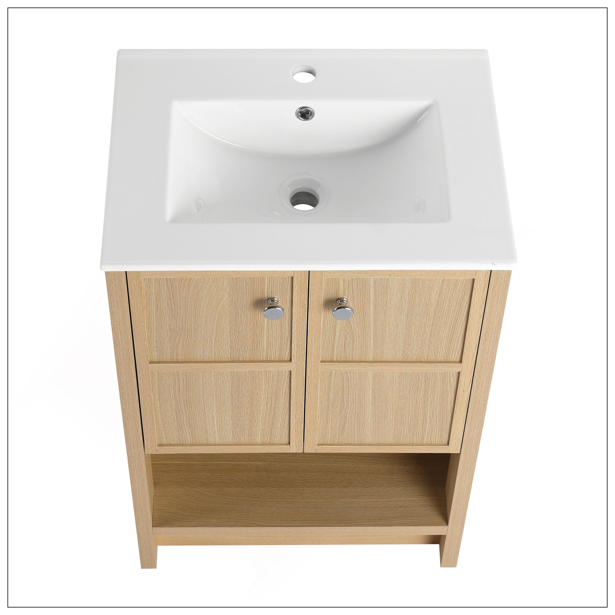 Ebern Designs Versatile 30" Freestanding Bathroom Vanity Whit Ceramic ...