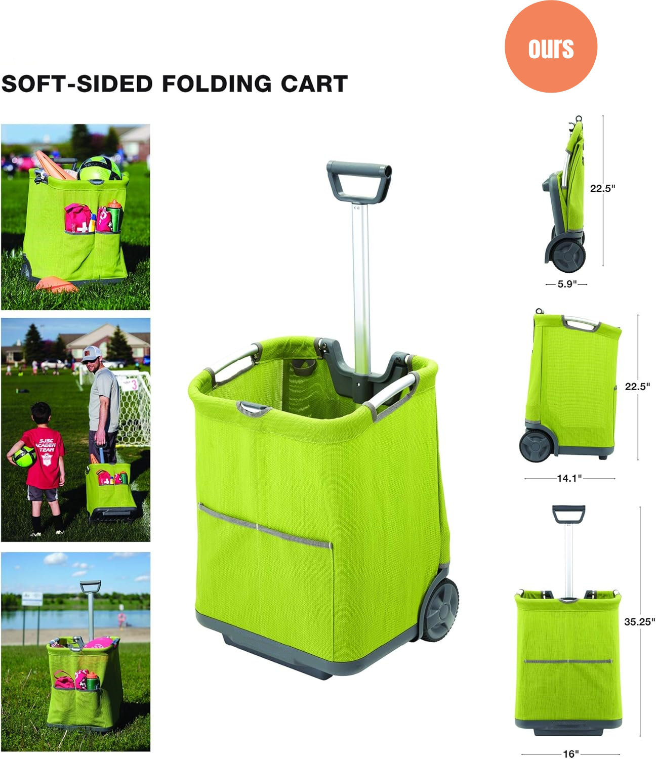 FALISOT Collapsible Soft-Sided Folding Trolley, with a Capacity of 150 ...