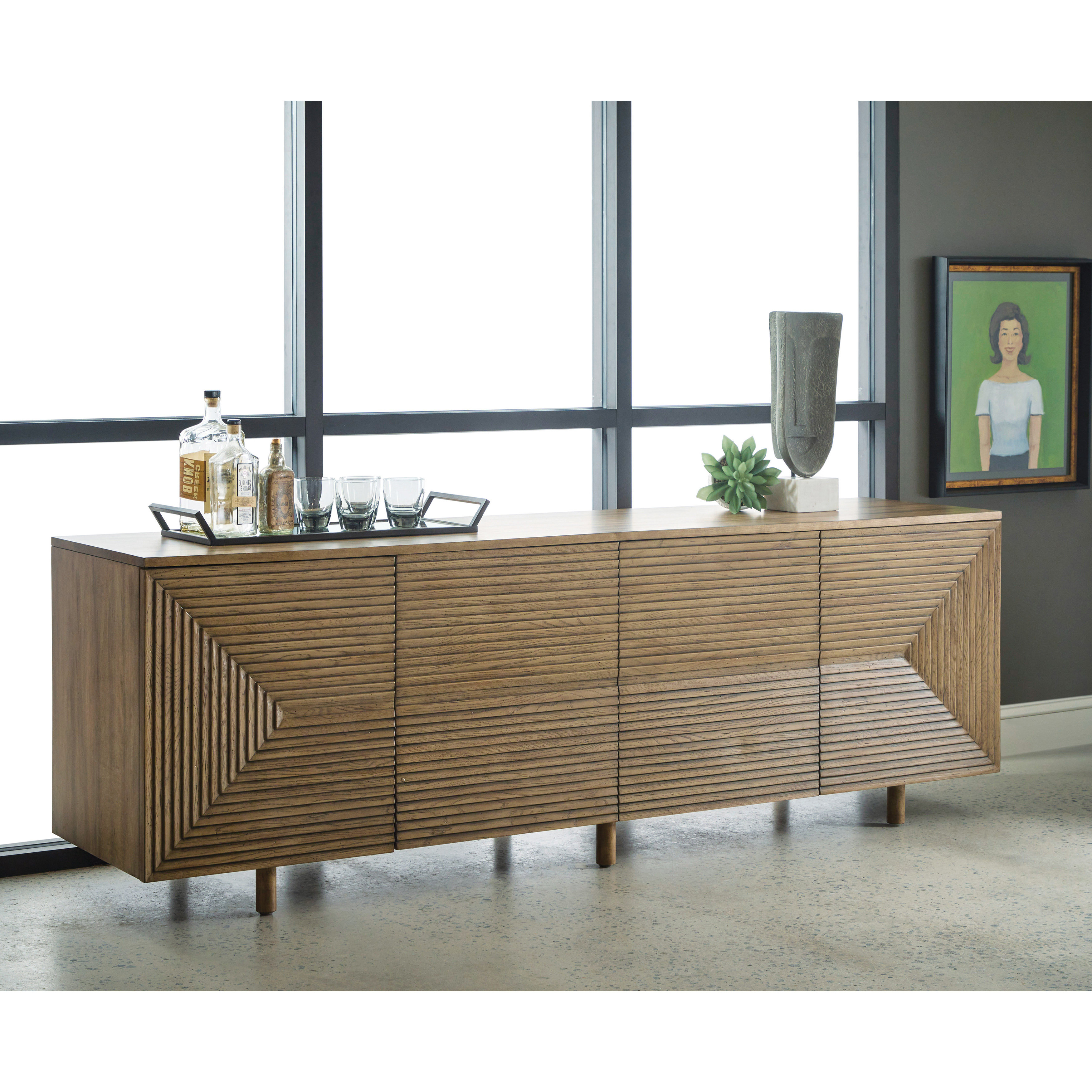 Pulaski Furniture Four Door Geometric Design Console - Wayfair Canada