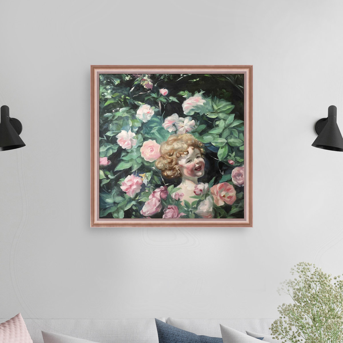 Overstock Art Among The Roses By Frank Bramley With Rose Gold Classico ...