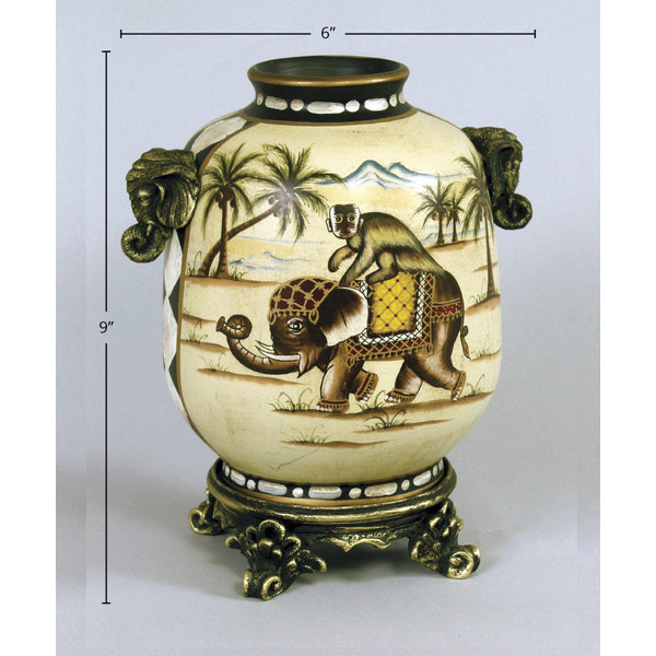 AA Importing Monkey Riding Elephant Table Vase & Reviews | Wayfair