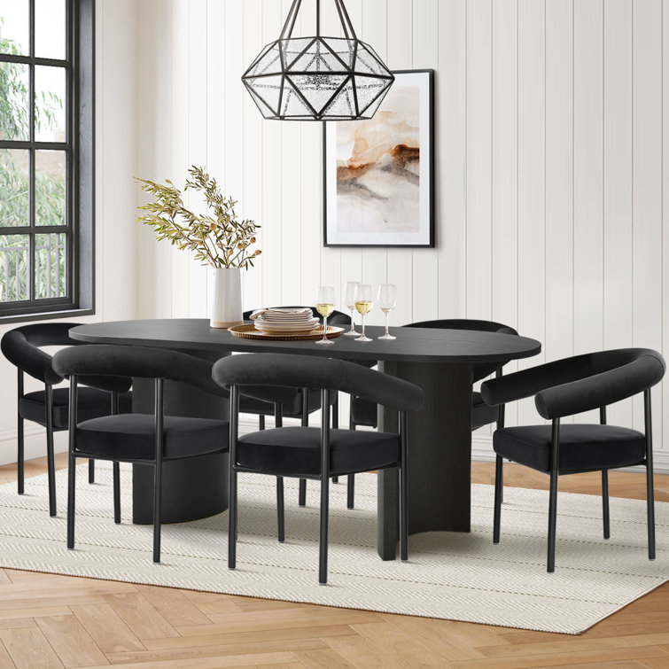 Corrigan Studio® 7-Pieces Oval Dining Table Sets & Reviews | Wayfair