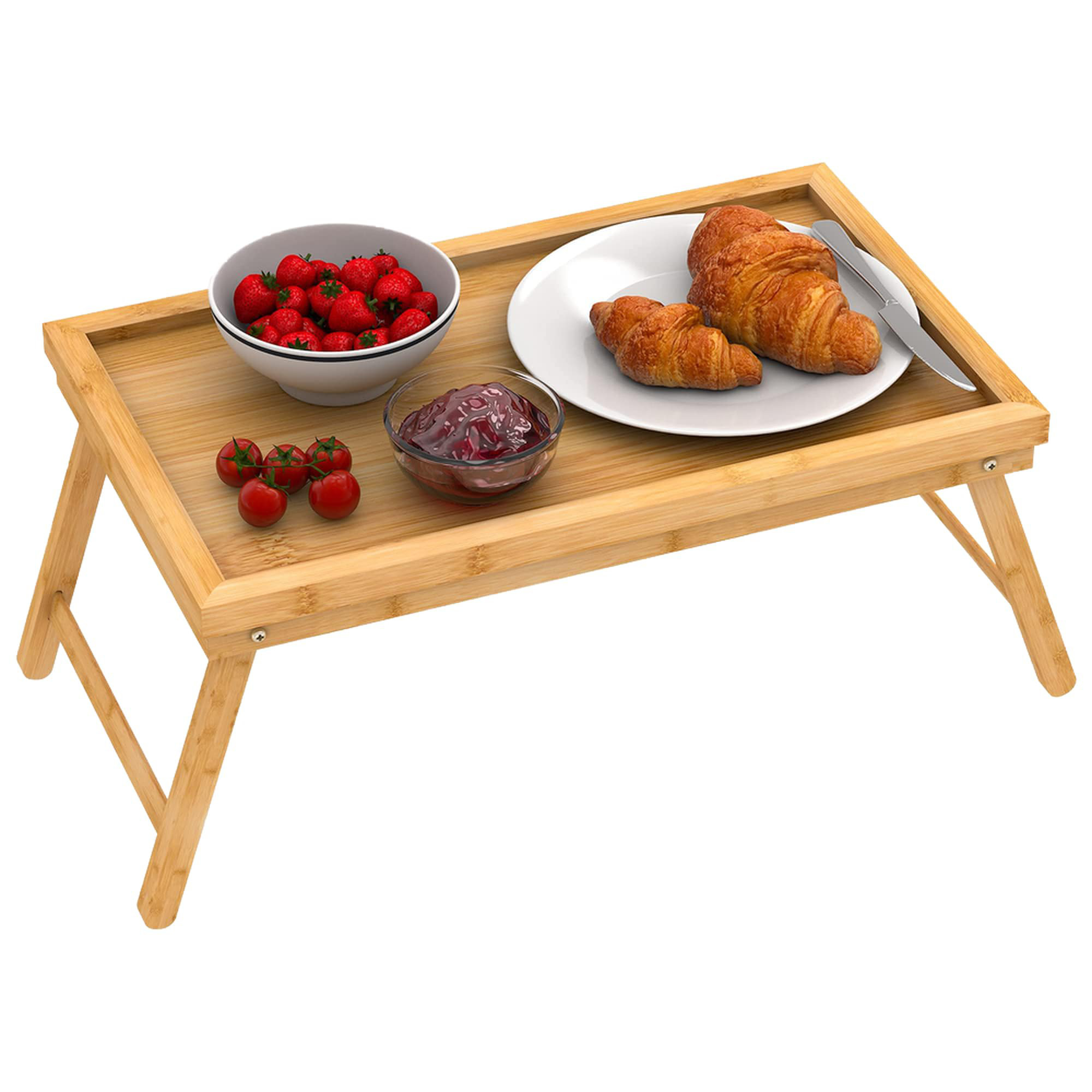 Latitude Run® Natural Bamboo Breakfast Tray With Lipped Top ...