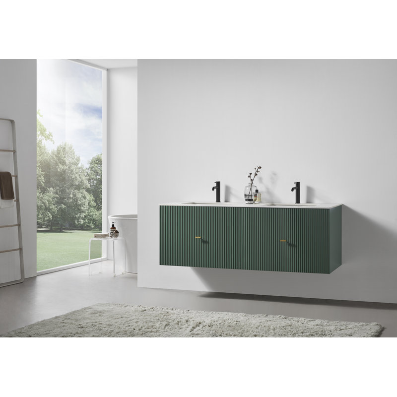 AllModern Jamell 59.06'' Wall Mounted Double Bathroom Vanity with ...