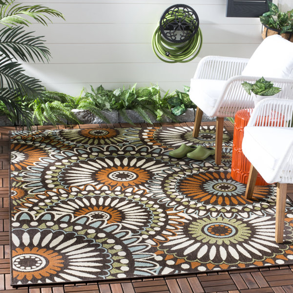 Winston Porter Centeno Performance Floral Rug & Reviews | Wayfair