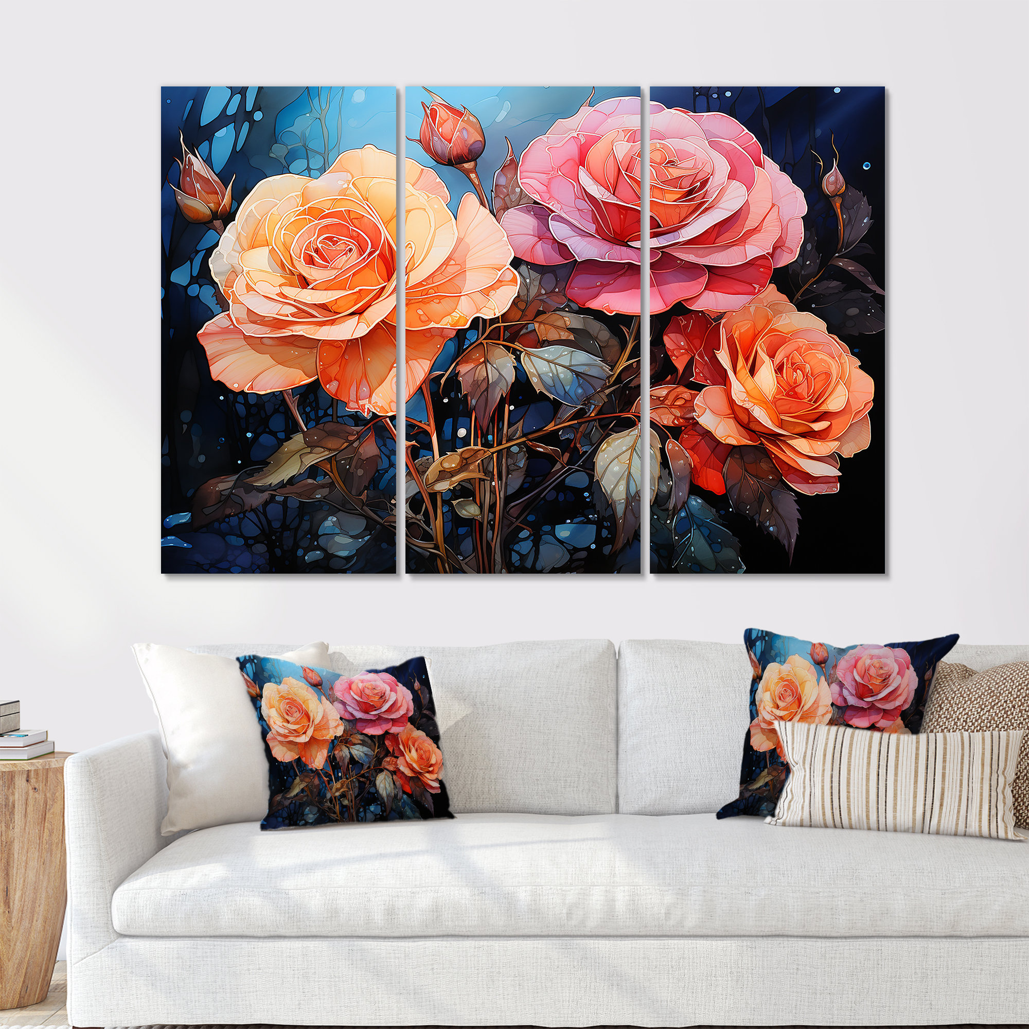 Lark Manor™ Multicolor Roses Come Alive With Brushwork I - Roses Wall ...
