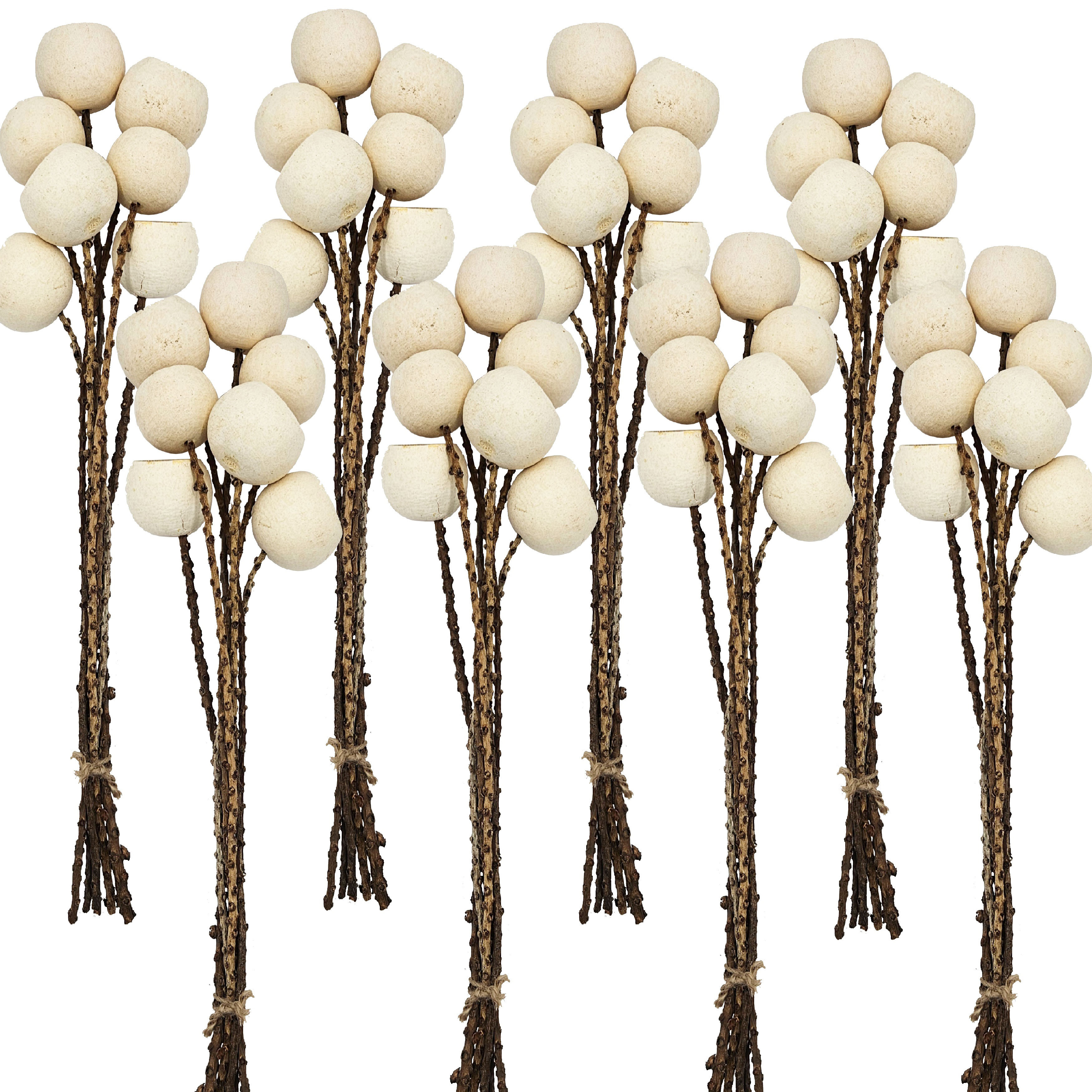 Primrue 7 Piece Bell Cups Twig Stem Set of 8 23.5" Natural | Wayfair