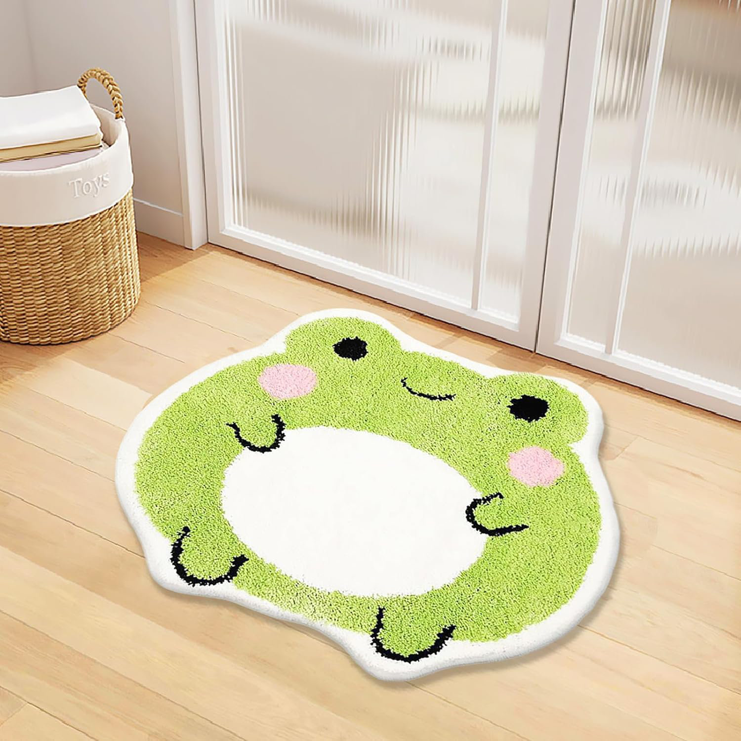 Red Barrel Studio® Bath Mats Cute Frog Shape Bathroom Rugs For Kids ...