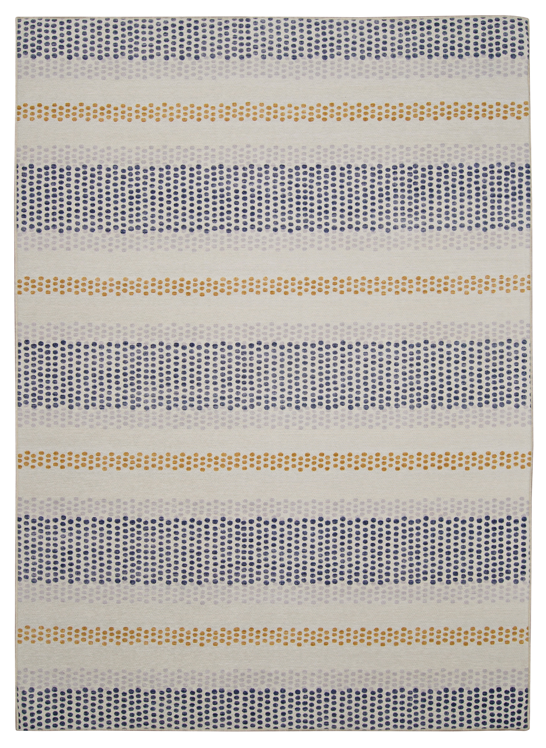 Dakota Fields Anna-Sophia Dotted Stripe Ivory and Blue Indoor Outdoor ...