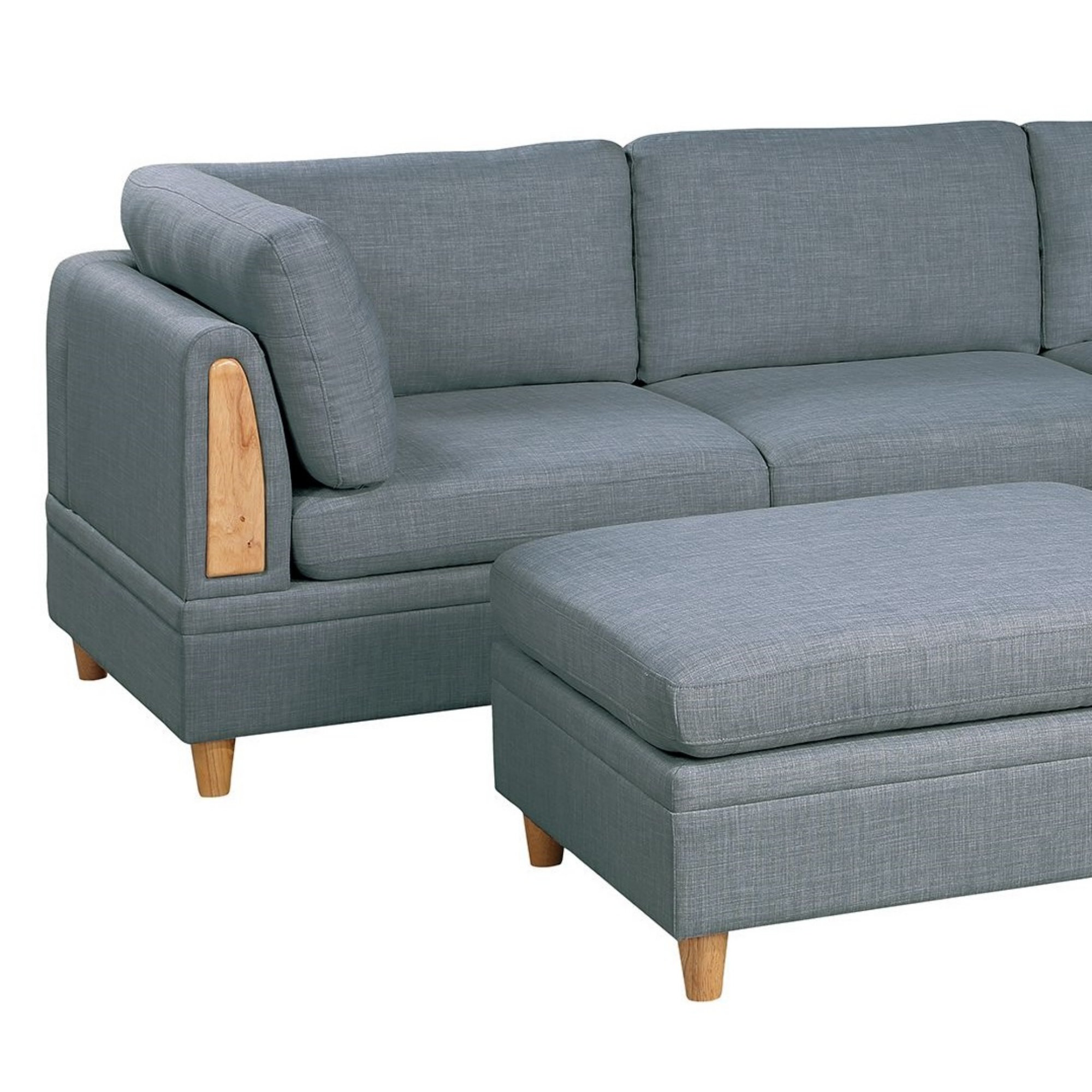 Latitude Run® Living Room Furniture 5Pc Modular Sofa Set Light Grey ...