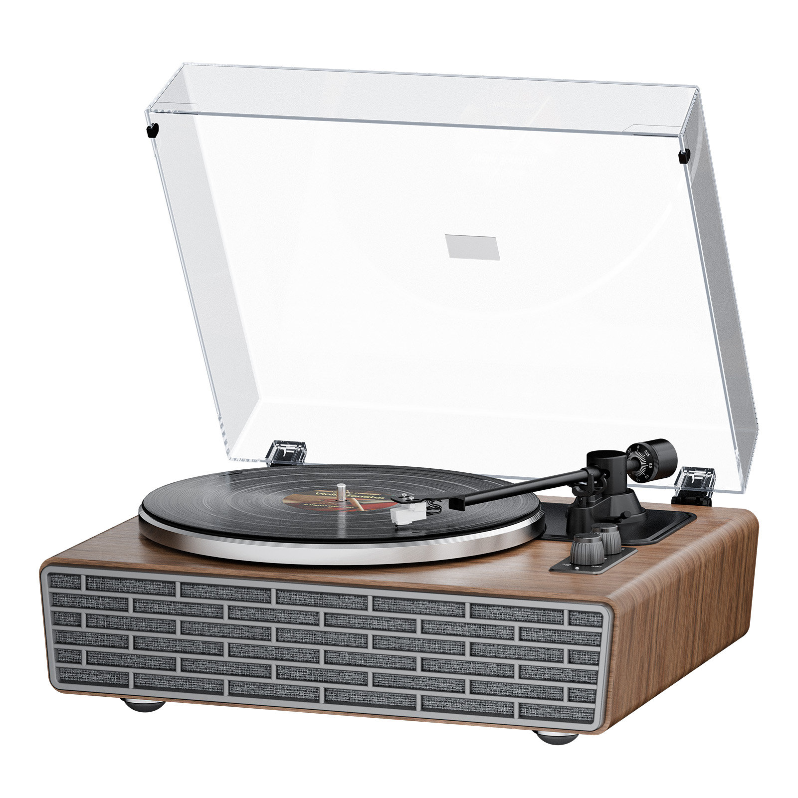 XJ-HOME All in One Vinyl Record Player with 4 Treble/Bass Stereo ...