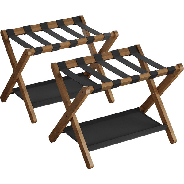 Shimano Folding Bamboo Luggage Rack | Wayfair
