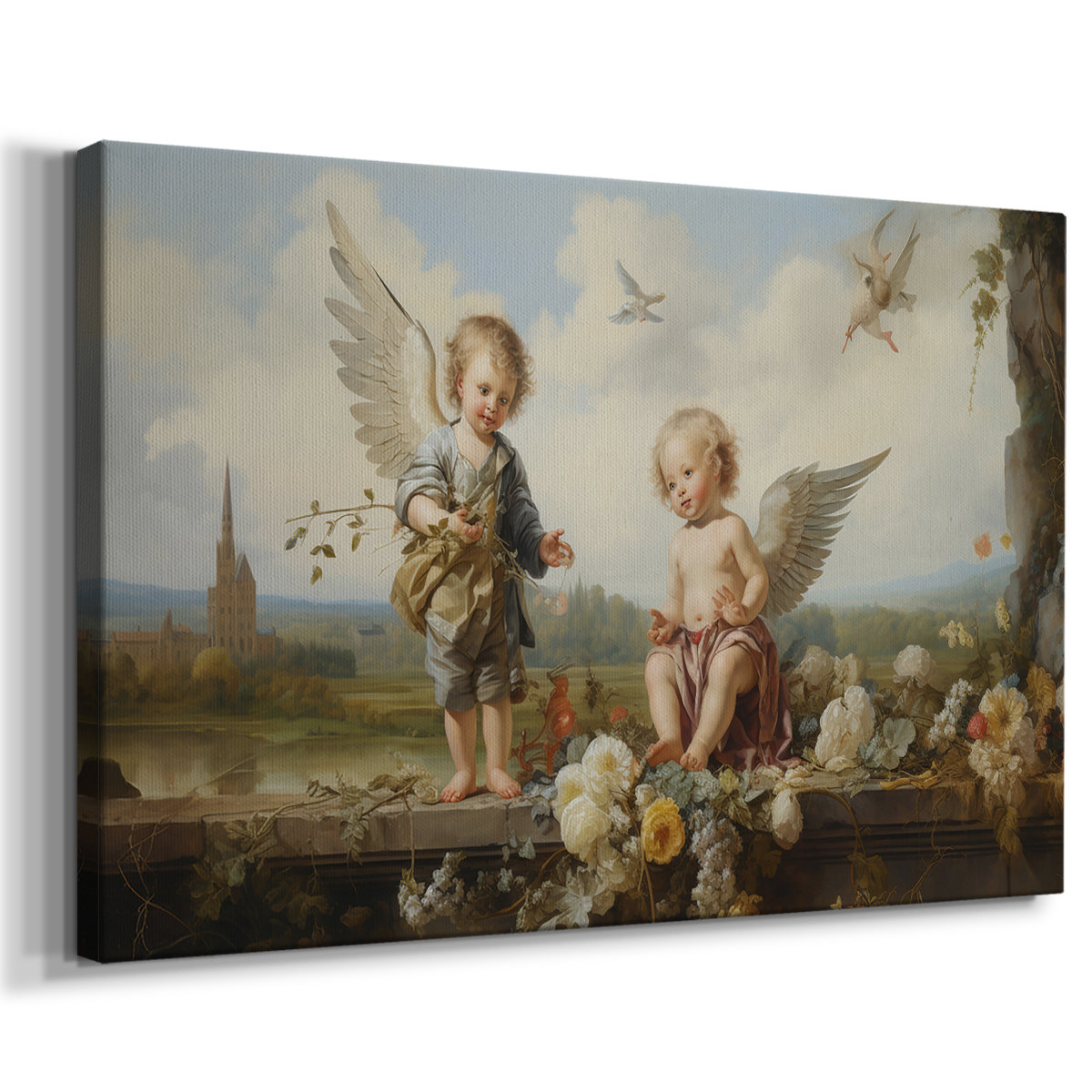 Fleur De Lis Living Angels From Above-XXIV -Gallery Wrapped Cavas | Wayfair
