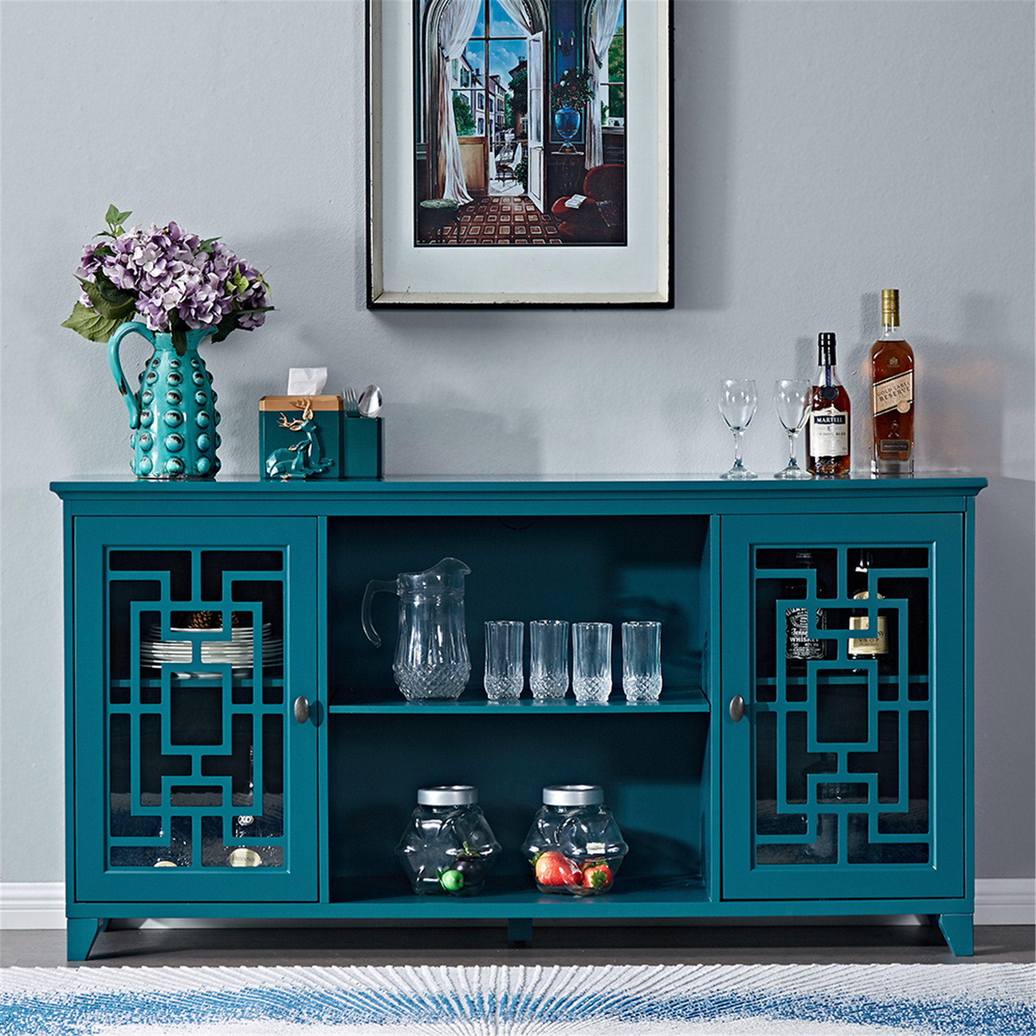 Winston Porter Versatile Sideboard Buffet Table Cabinet with Premium ...