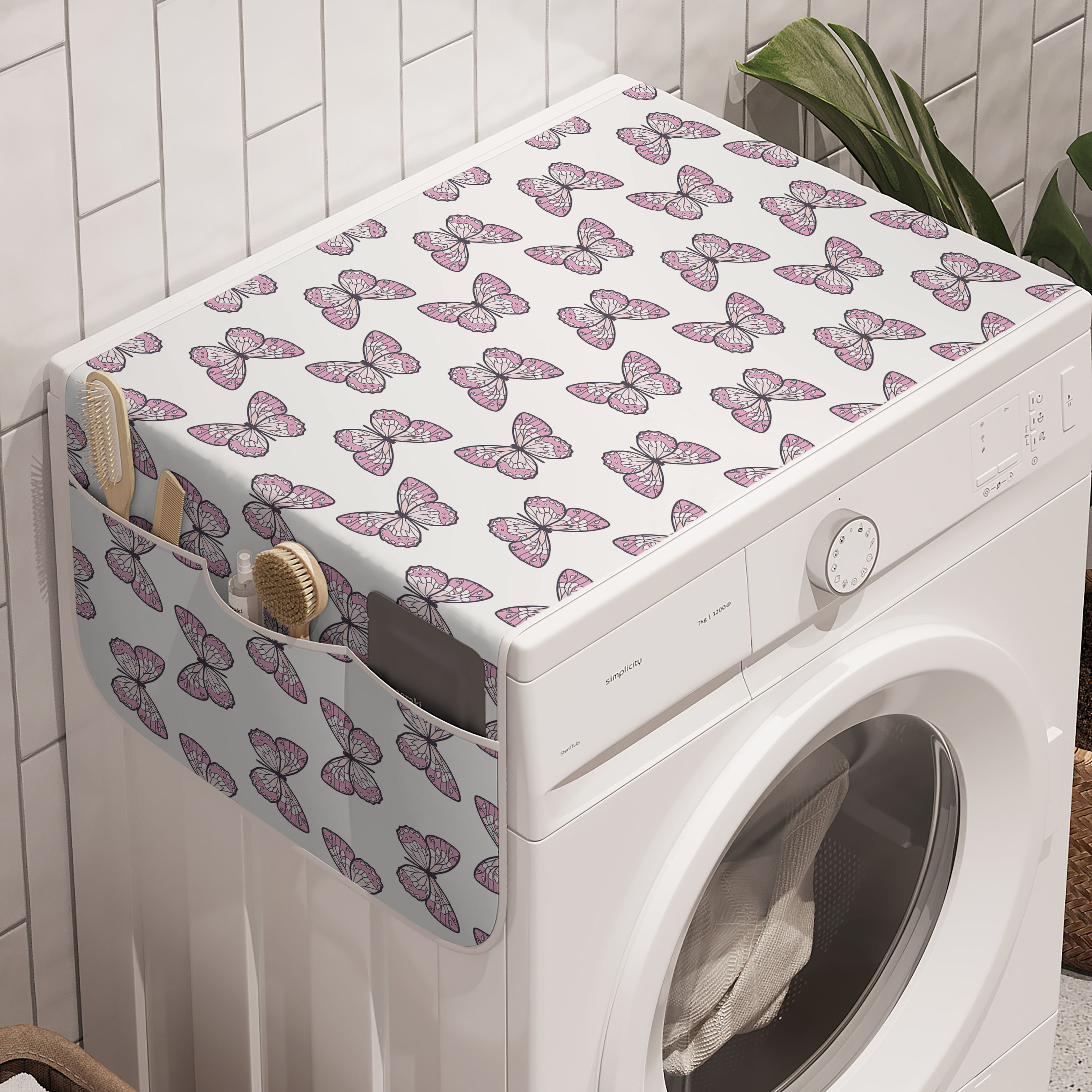 East Urban Home Butterfly Washing Machine Organizer Pack of 2 47" x 18. ...