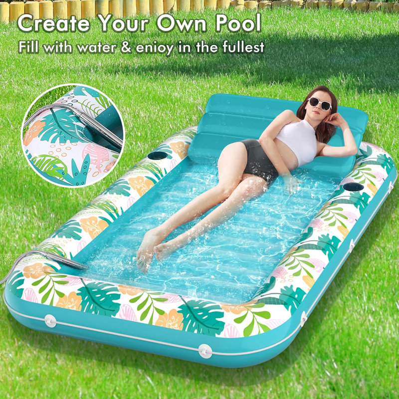 Utibia Inflatable Tanning Pool Lounger Float, Large Inflatable Pool ...