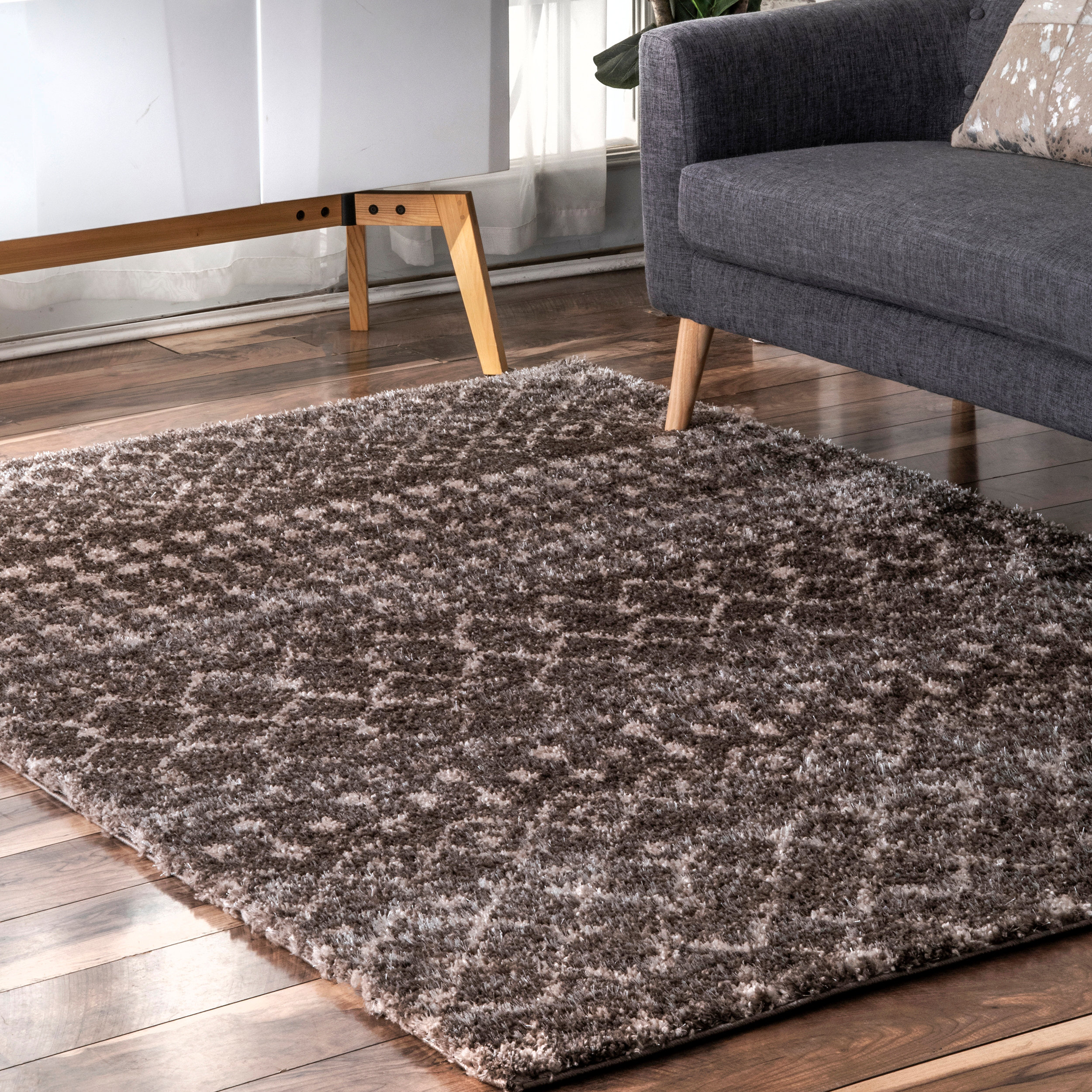 Union Rustic Mirando Shag Light Brown Area Rug & Reviews | Wayfair