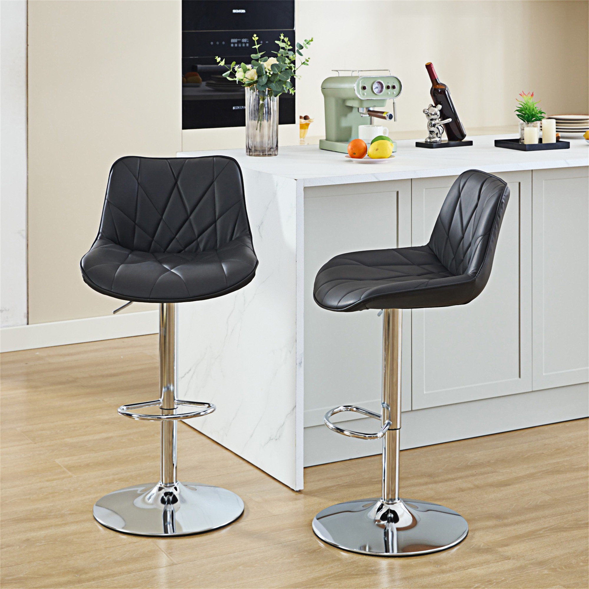 wendeway Counter Height Bar Stools Kitchen Island Barstools Adjustable ...
