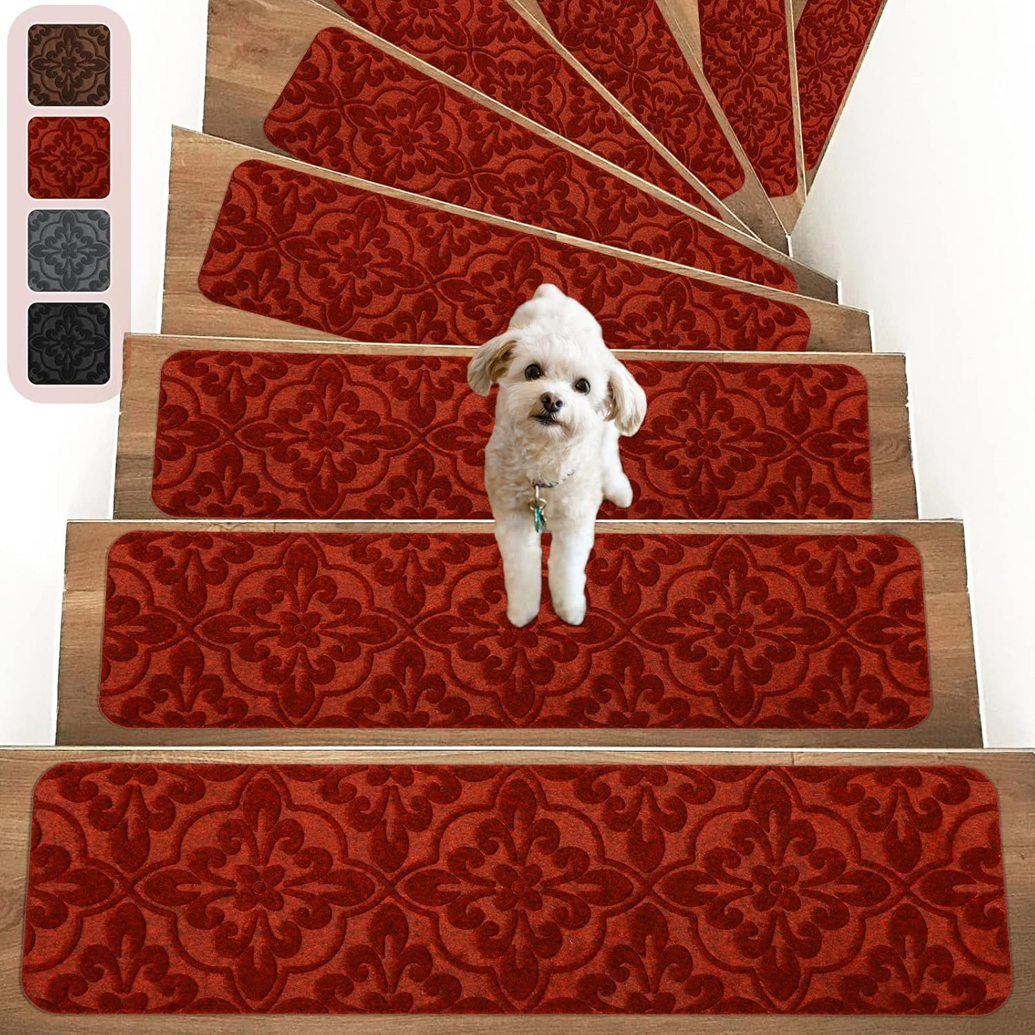 Lark Manor™ 15PCS,Red,Stair Treads For Wooden Steps Indoor Self ...