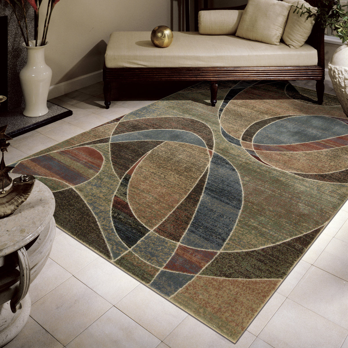 Ivy Bronx Nurten Green/Brown Area Rug & Reviews | Wayfair