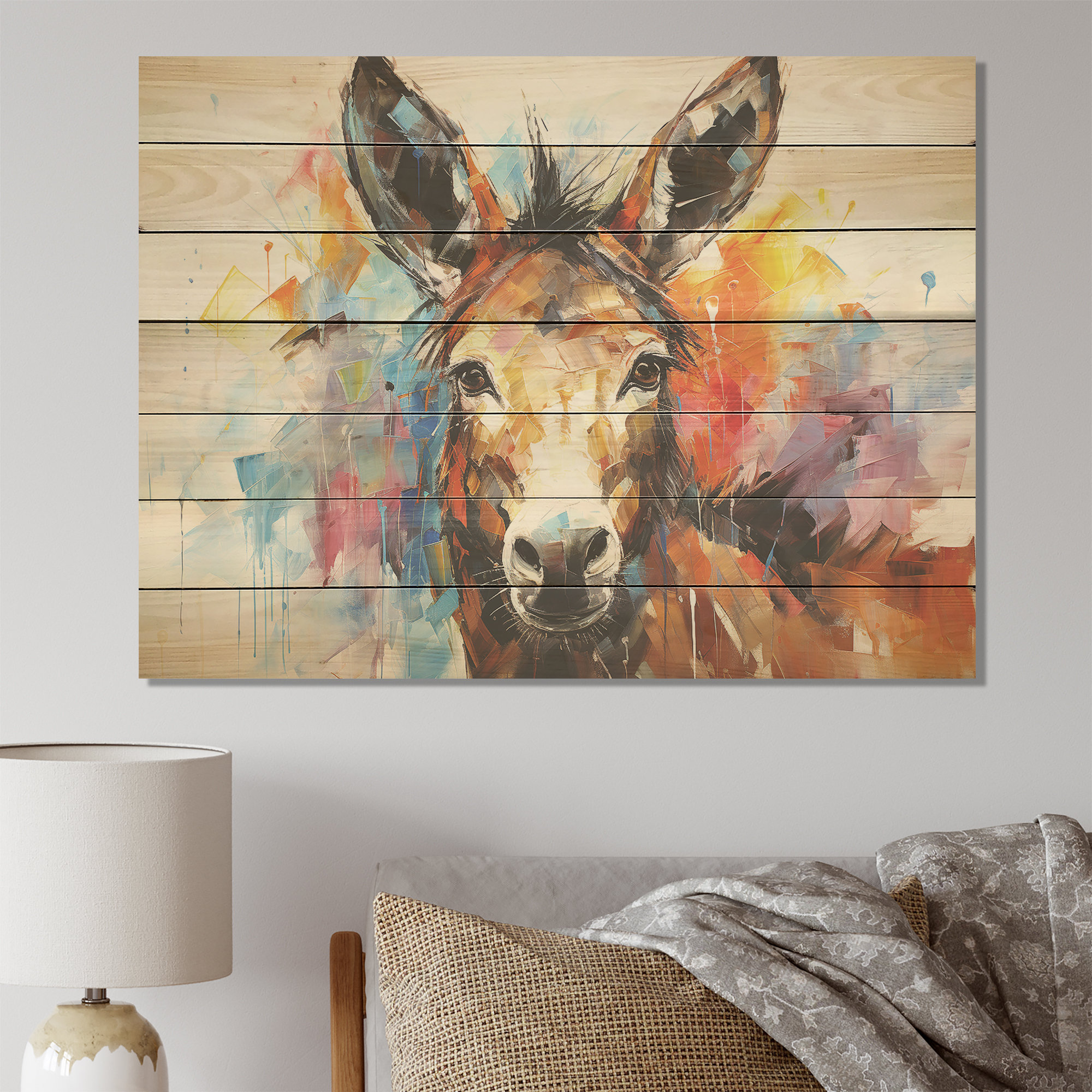 Ophelia & Co. Abstract Donkey Reverie - Donkey On Wood Print - Wayfair ...