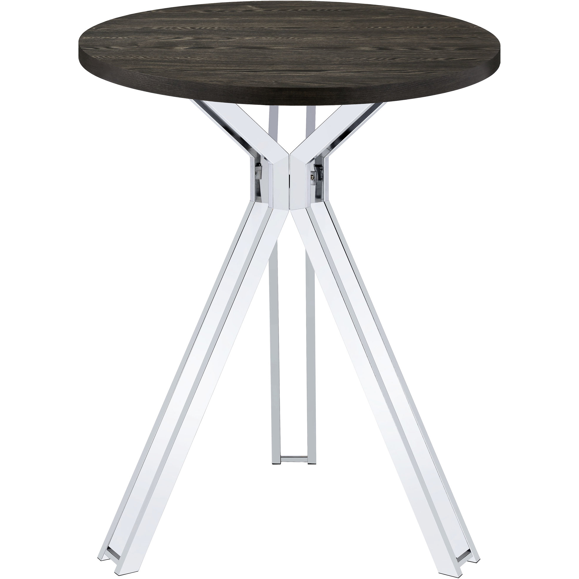 Wrought Studio™ Round 35 - Inch Dark Oak Pub Height Bistro Bar Table With Pedestal Base, Great ...