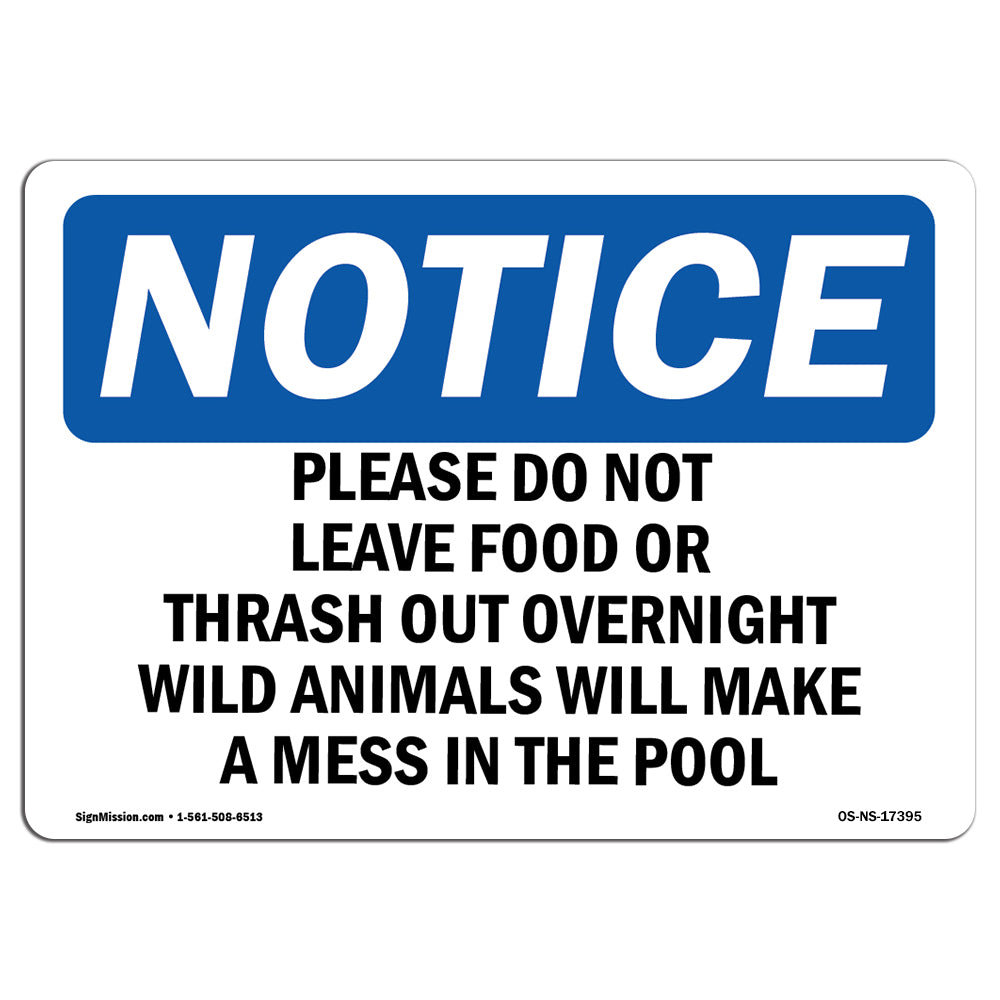 SignMission Please Do Not Leave Food or Trash Out Overnight Sign | Wayfair