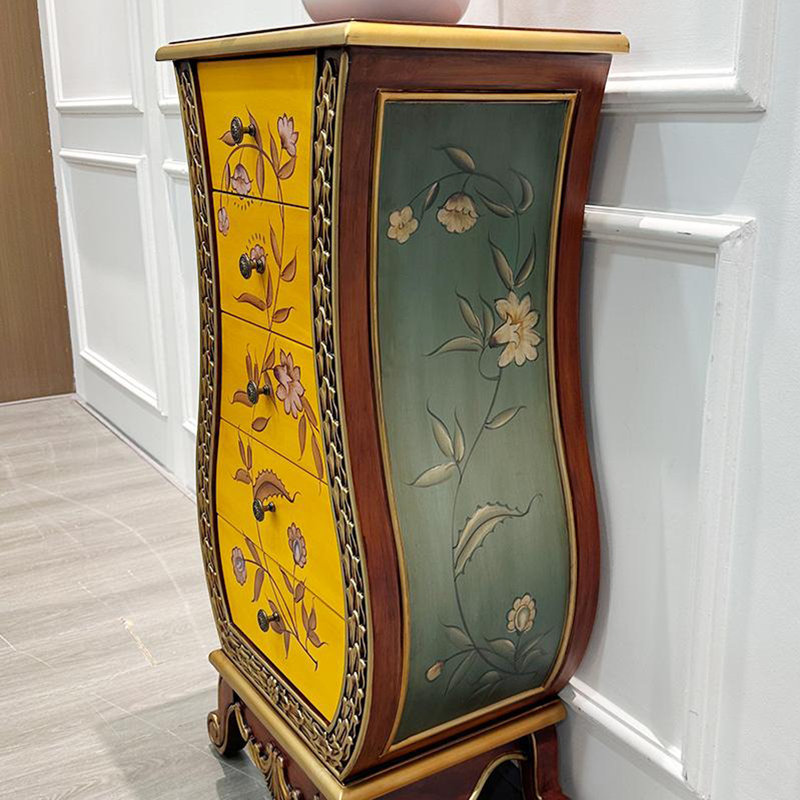 Liu's ink furniture Vintage Hand-Painted Accent Chest with 5 Drawers ...