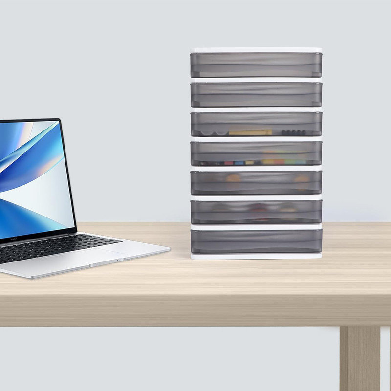 Rebrilliant Small Plastic Organizer with 7 Clear Drawers,Plastic ...