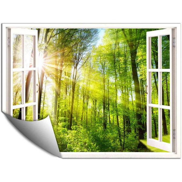 IDEA4WALL Natural Scenery View From White Window Peel & Stick Wall ...