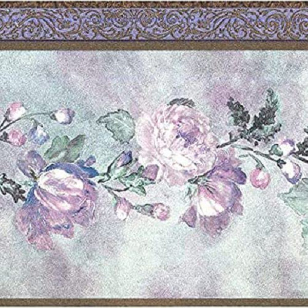 Alcott Hill® Ainur Flowers and Leaves 15' L x 5.25" W Wallpaper Border ...